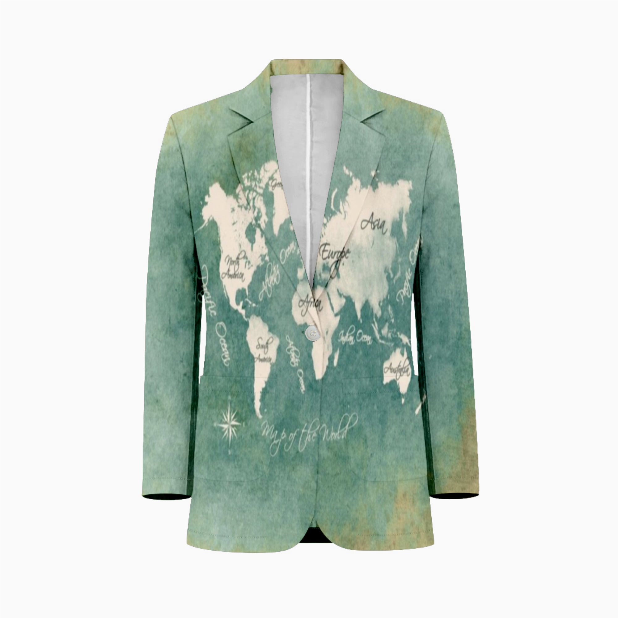 World Maps Customized Men's Suits full man Shawl Collar Gentleman Suits ...