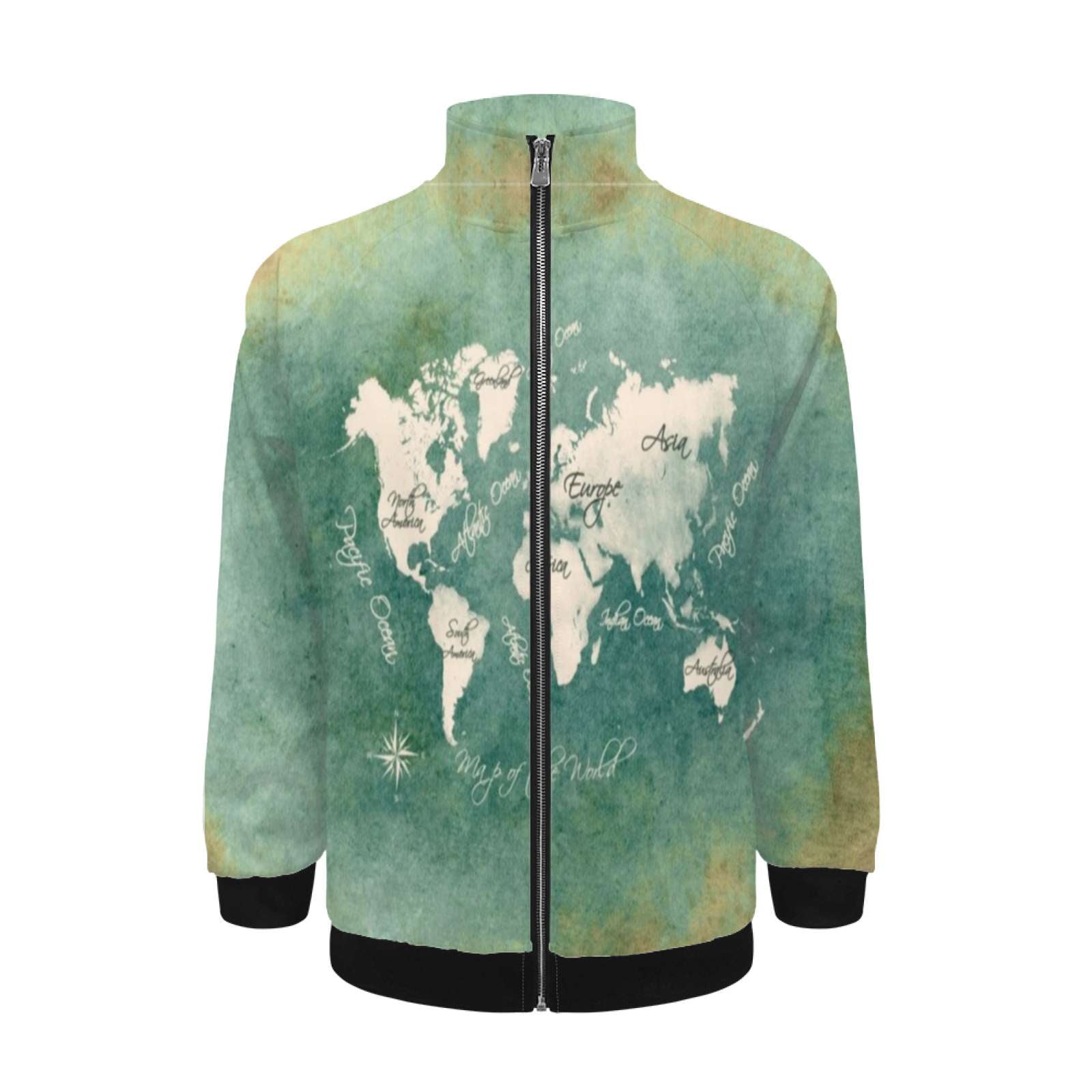 World Maps Jacket Men's Street Cool Long Sleeves Coat Personality Tops ...