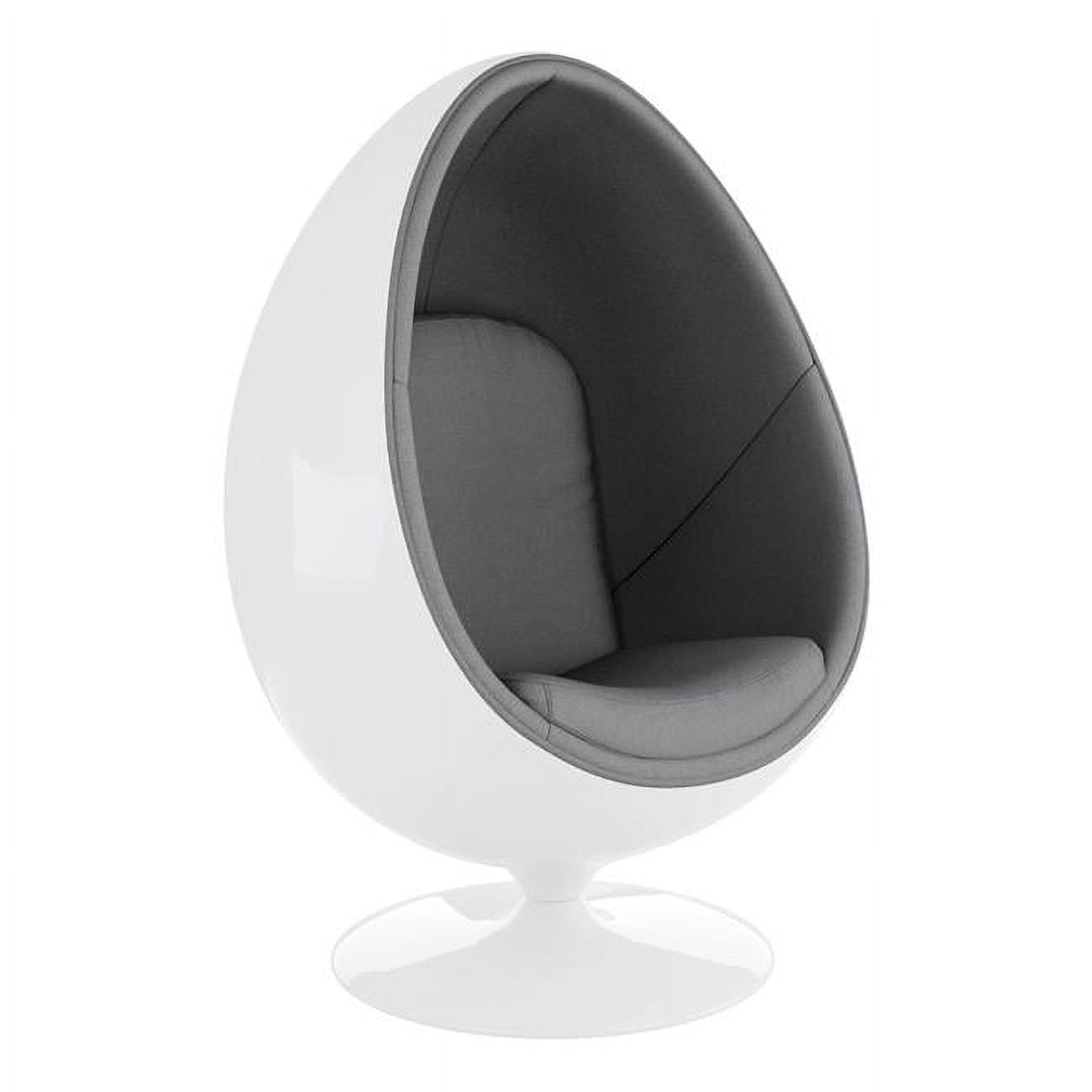 Aron Living Pod Chairs 53" Fiberglass and Wool Easter Egg Chair in Gray ...