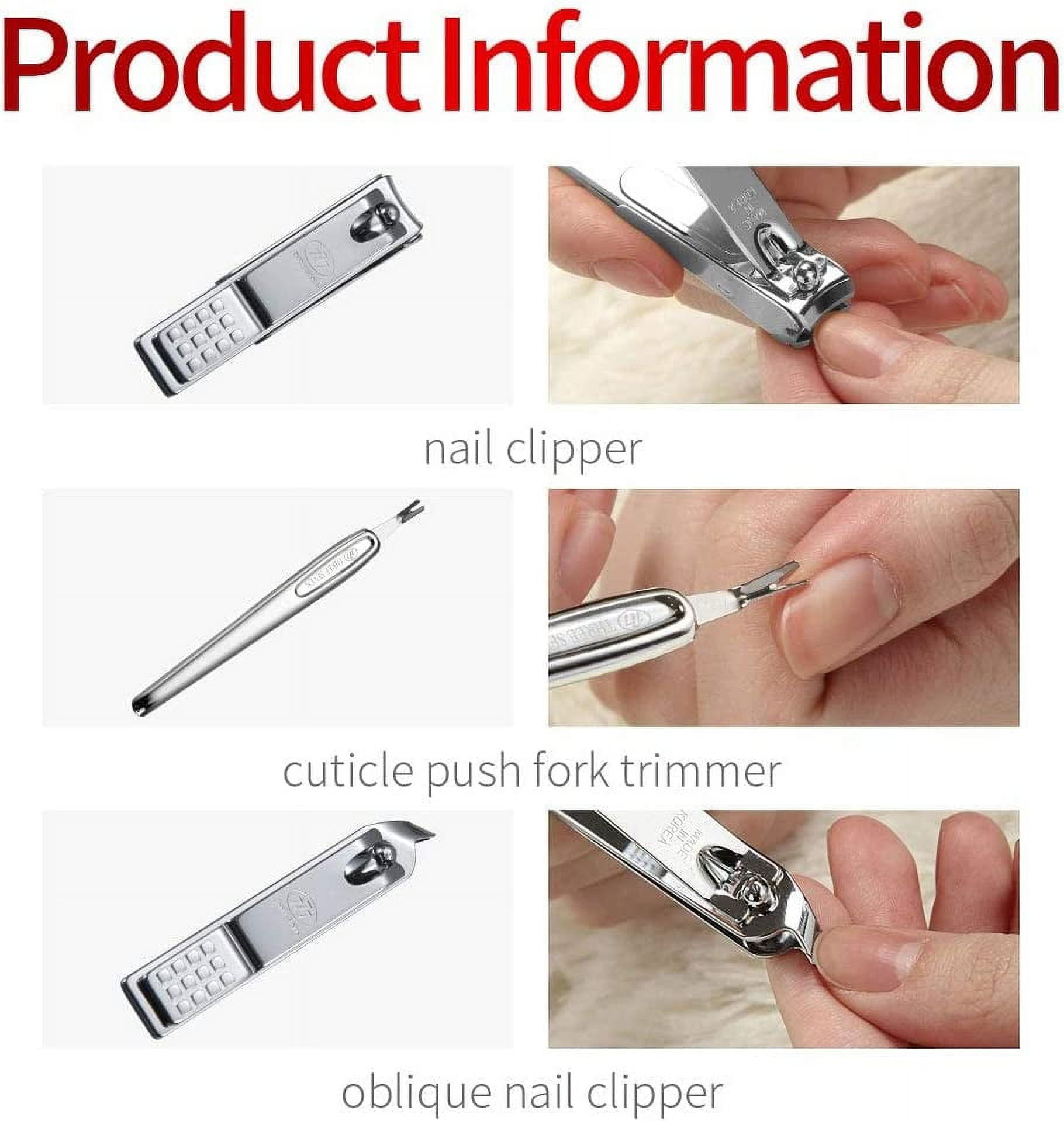 World No. 1. Travel Manicure Grooming Kit Nail Clipper Set (7 PCs, TS ...