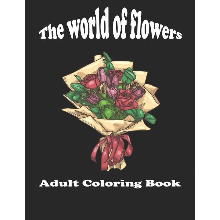 adult coloring book flower world