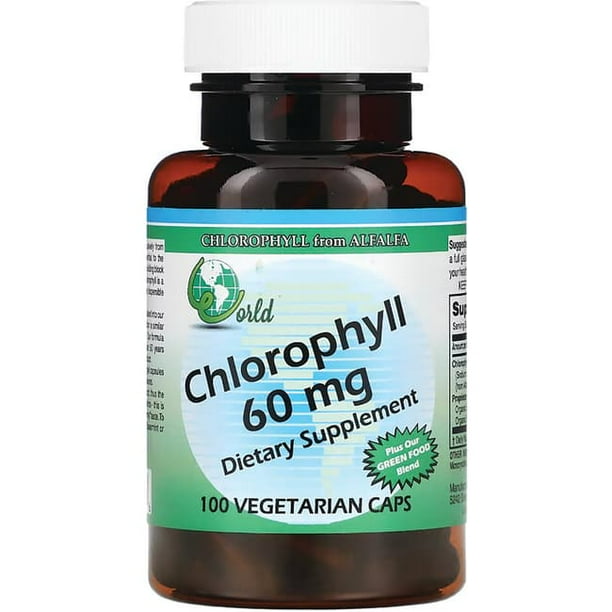 World Organic Chlorophyll 60 mg 100 Caps - Walmart Business Supplies