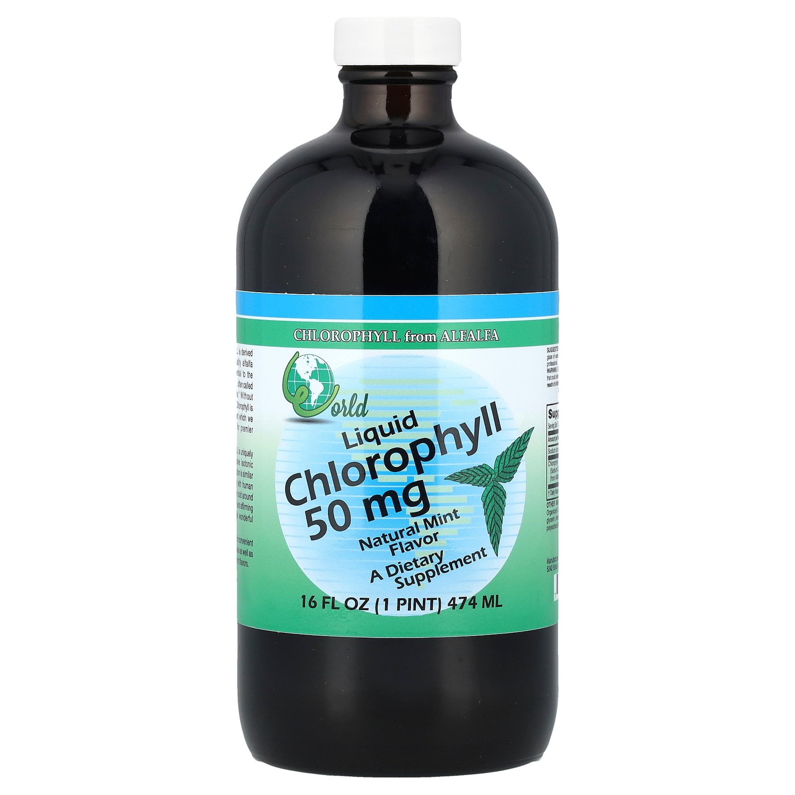 World Organics Chlorophyll 50mg, Peppermint, 16 Oz - Walmart.com