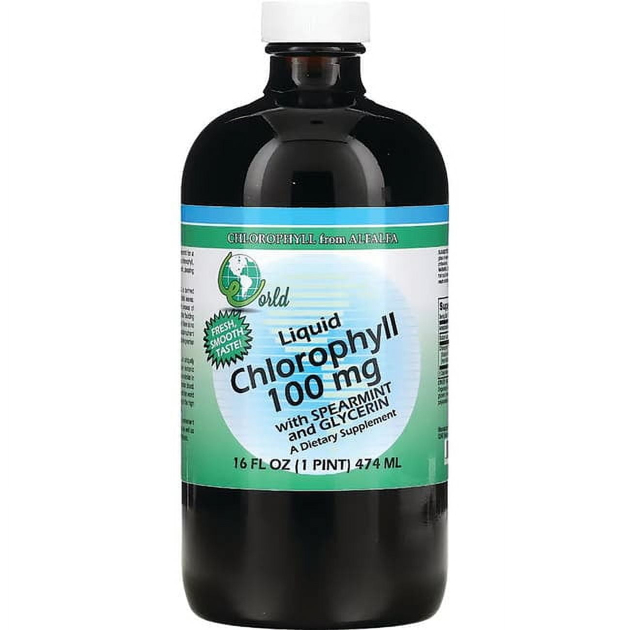World Organic Liquid Chlorophyll with Spearmint and Glycerin 100 mg 16 ...