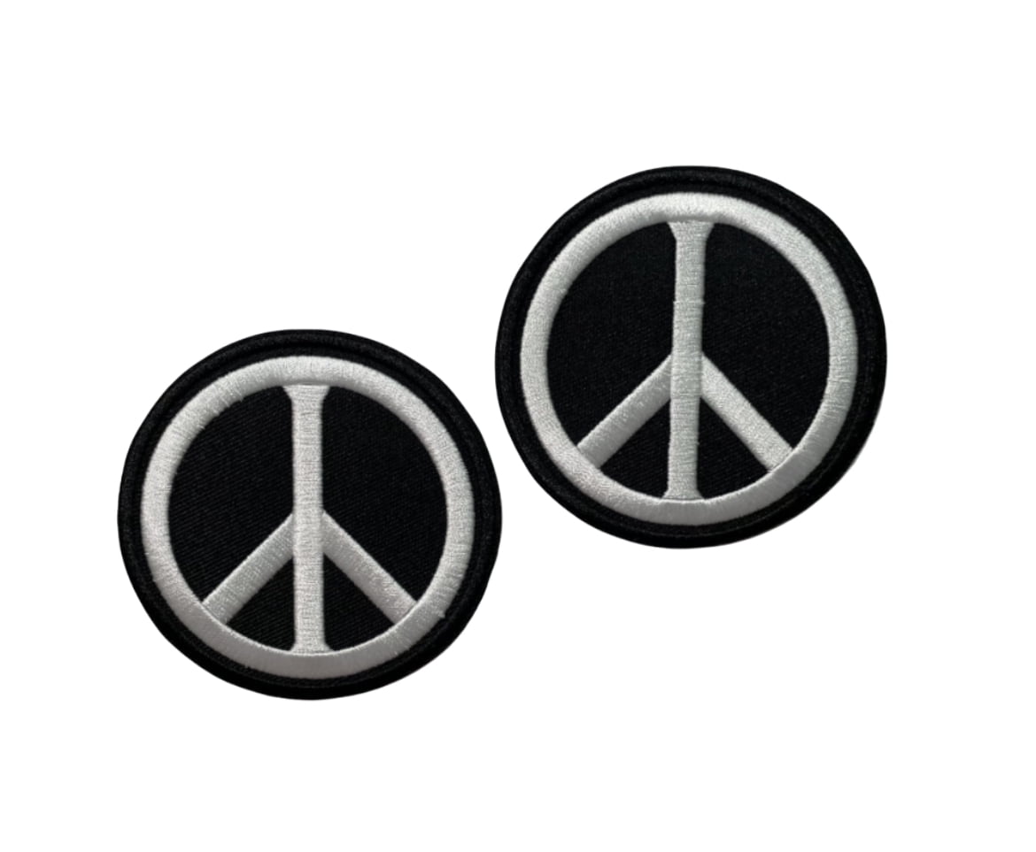 World Peace Sign Logo Embroidery Patch. Set of 2. Iron-on/Sew-on ...