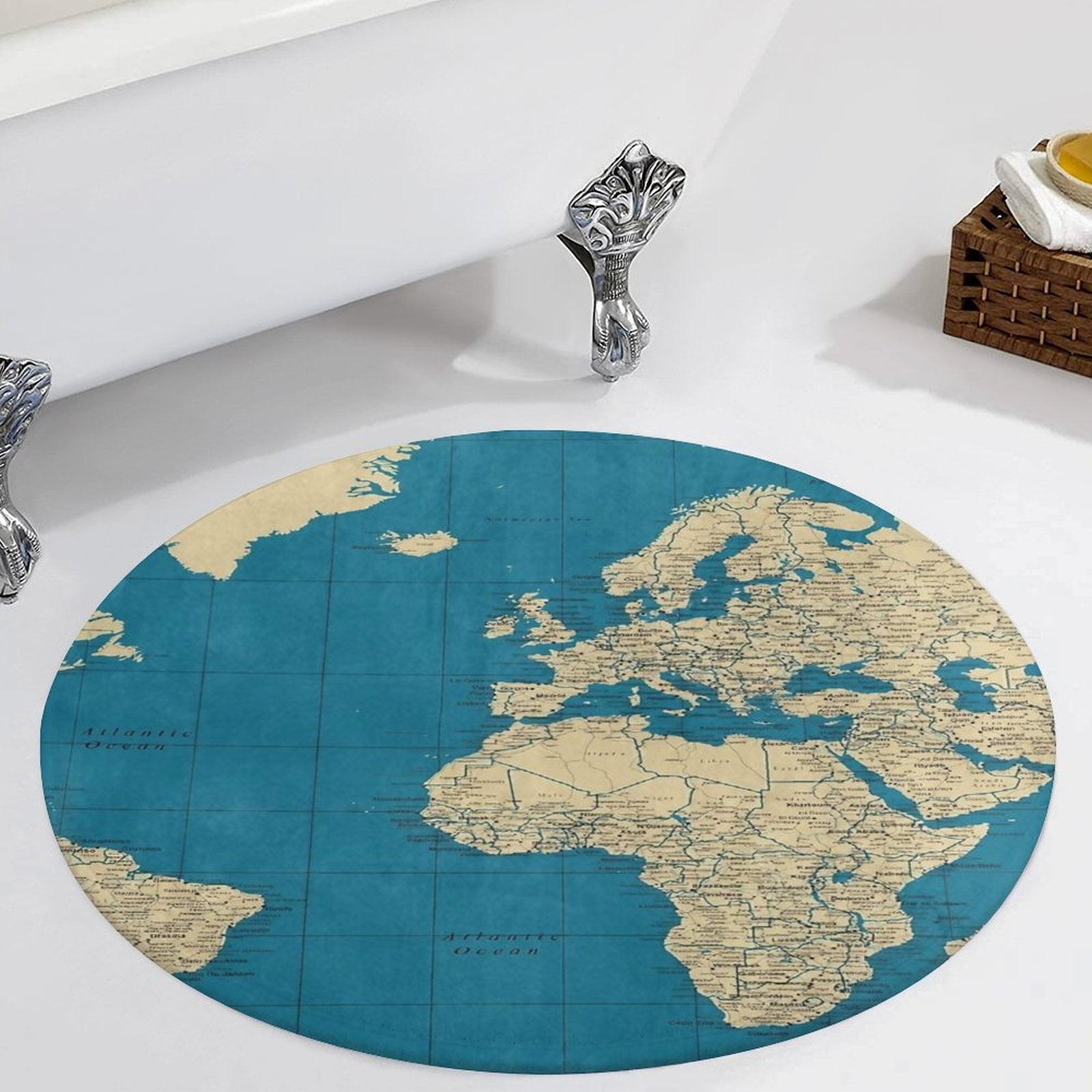 World Political Map with Countries, Cities Roads Lakes And Rivers Round ...