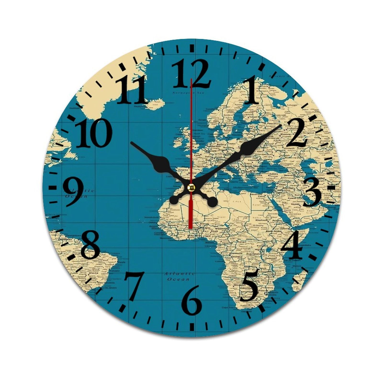 World Political Map with Countries, Cities Roads Lakes And Rivers Wall ...