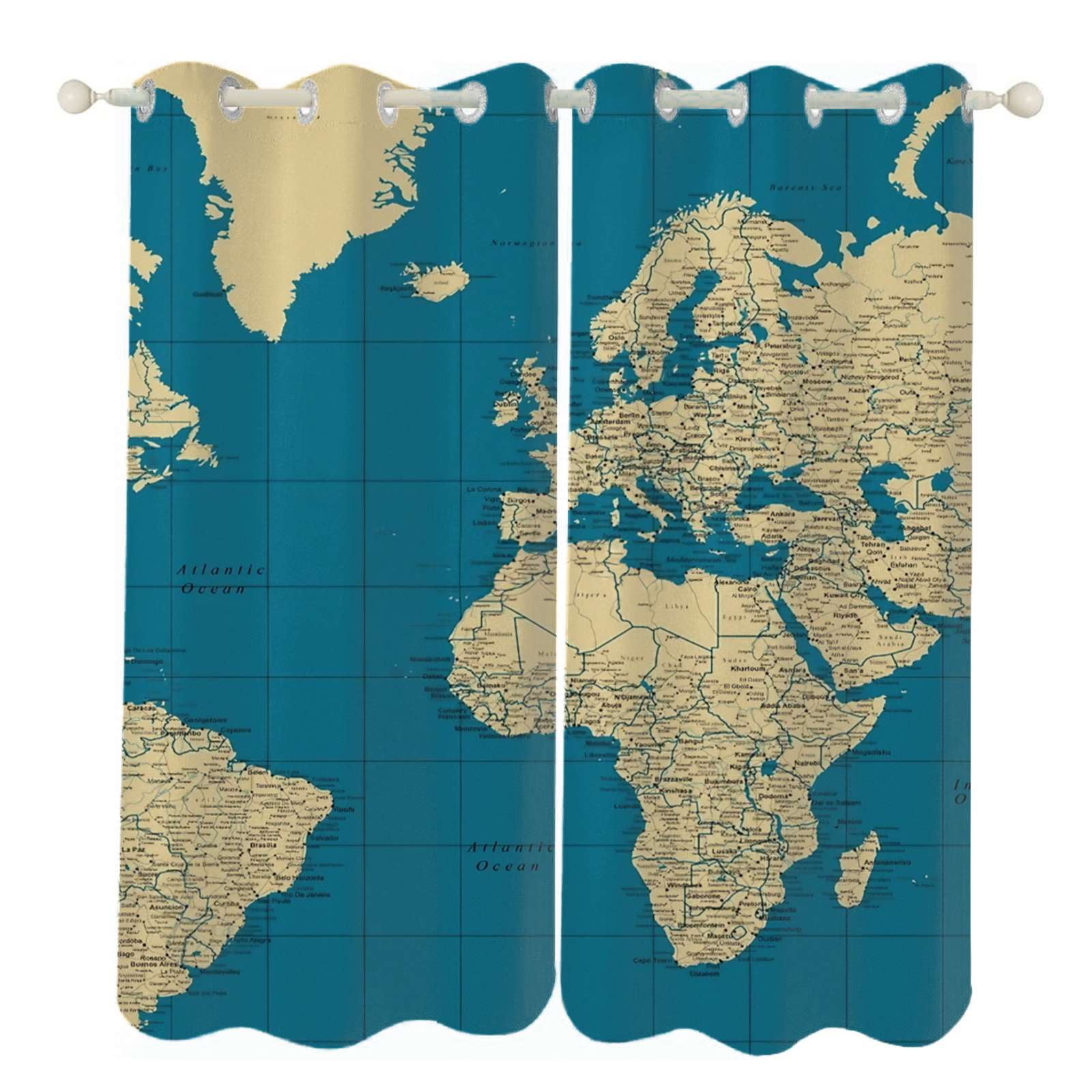 World Political Map with Countries, cities roads lakes and rivers ...