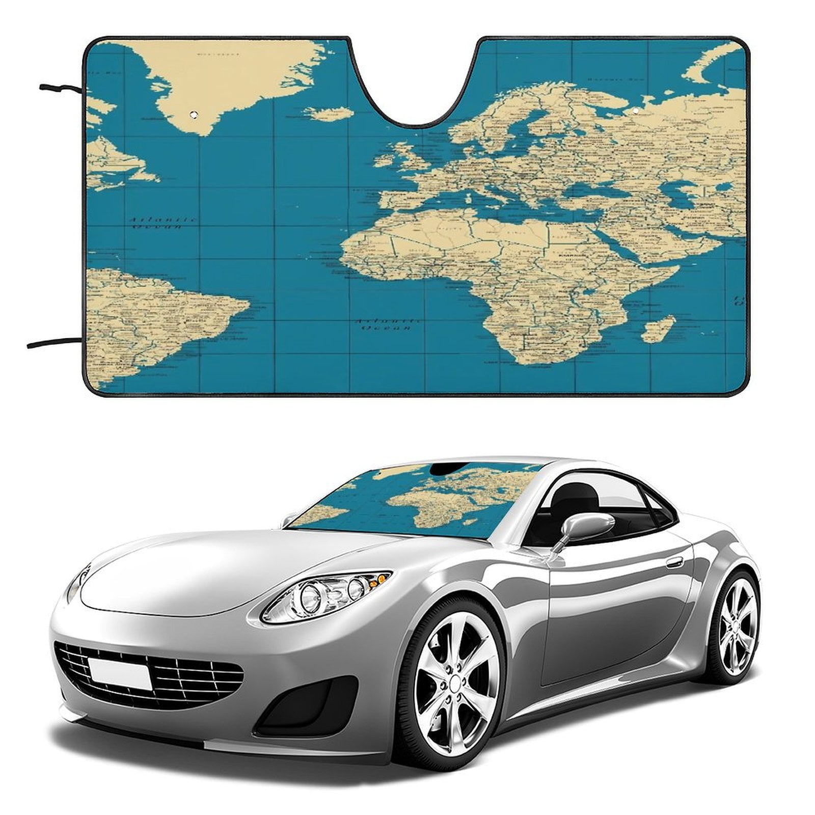 World Political Map with Countries, Cities Roads Lakes And Rivers Car Solar Protection ...