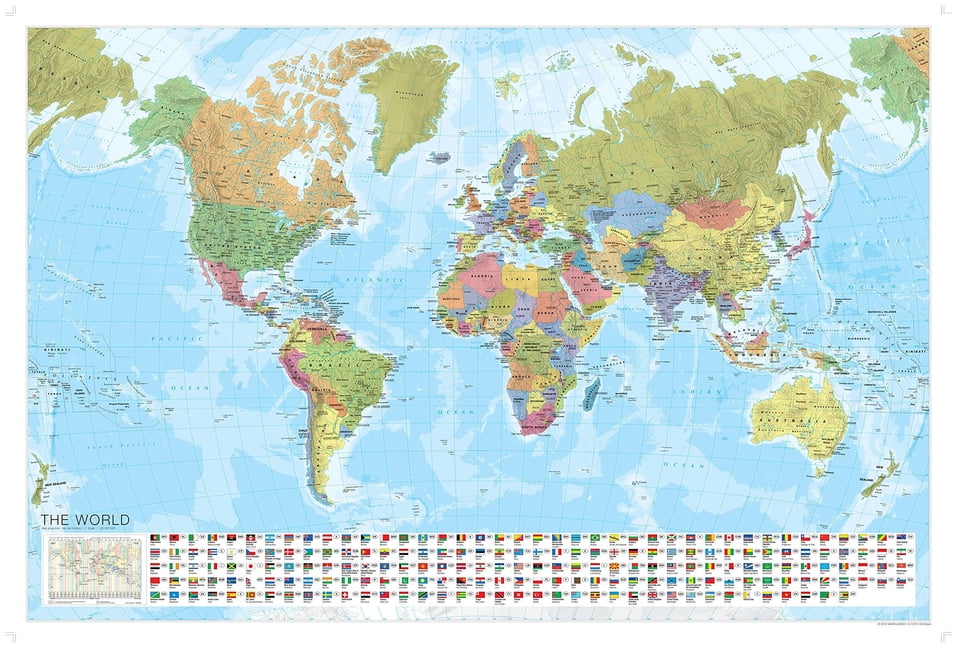 World Political Marco Polo Wall Map - Walmart.com
