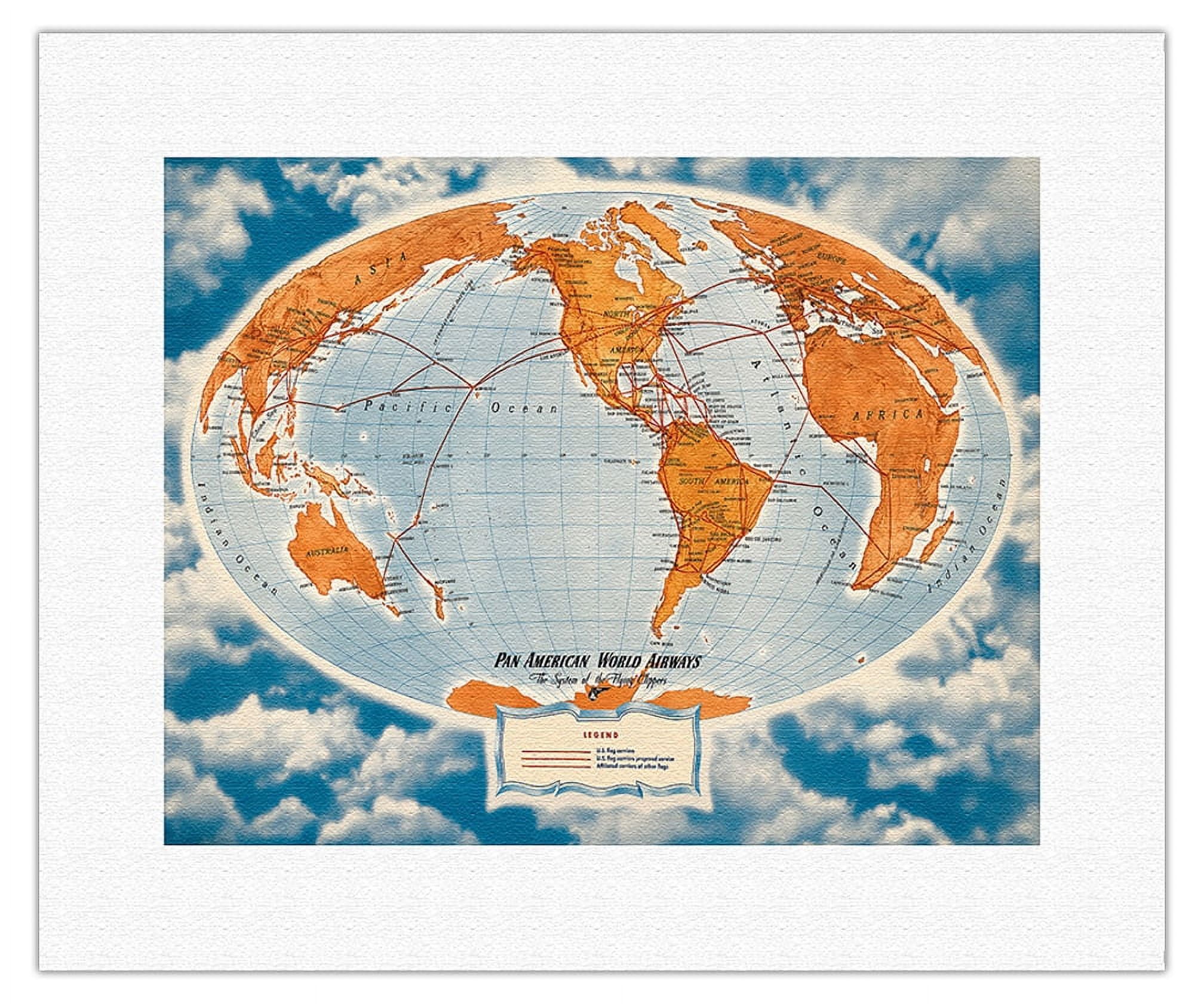 World Route Map - Pan American World Airways - The System of the Flying ...