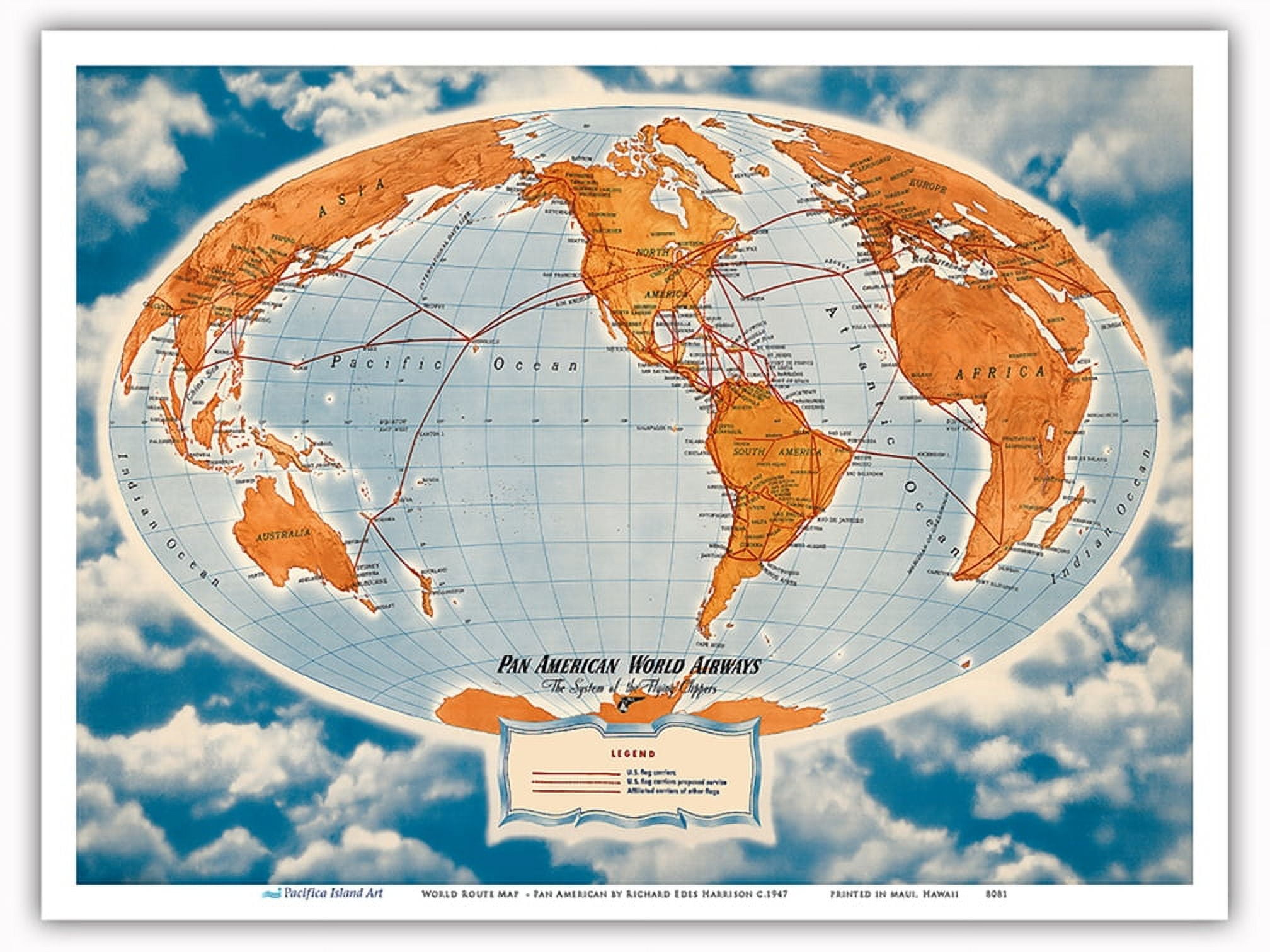 World Route Map - Pan American World Airways - The System of the Flying ...