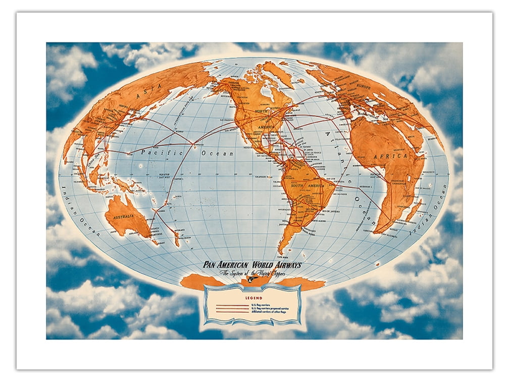 World Route Map - The System of the Flying Clippers - Vintage Airline ...
