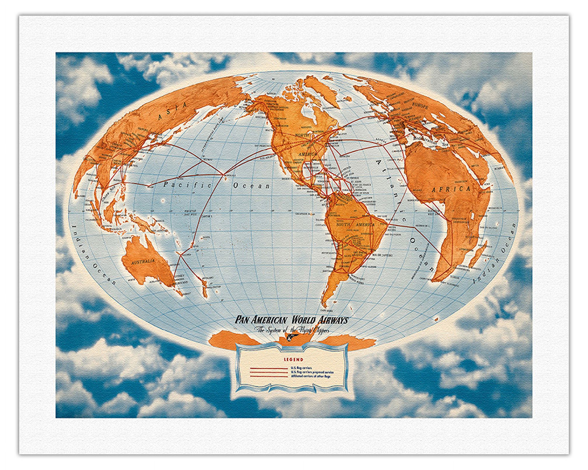 World Route Map - The System of the Flying Clippers - Vintage Airline ...