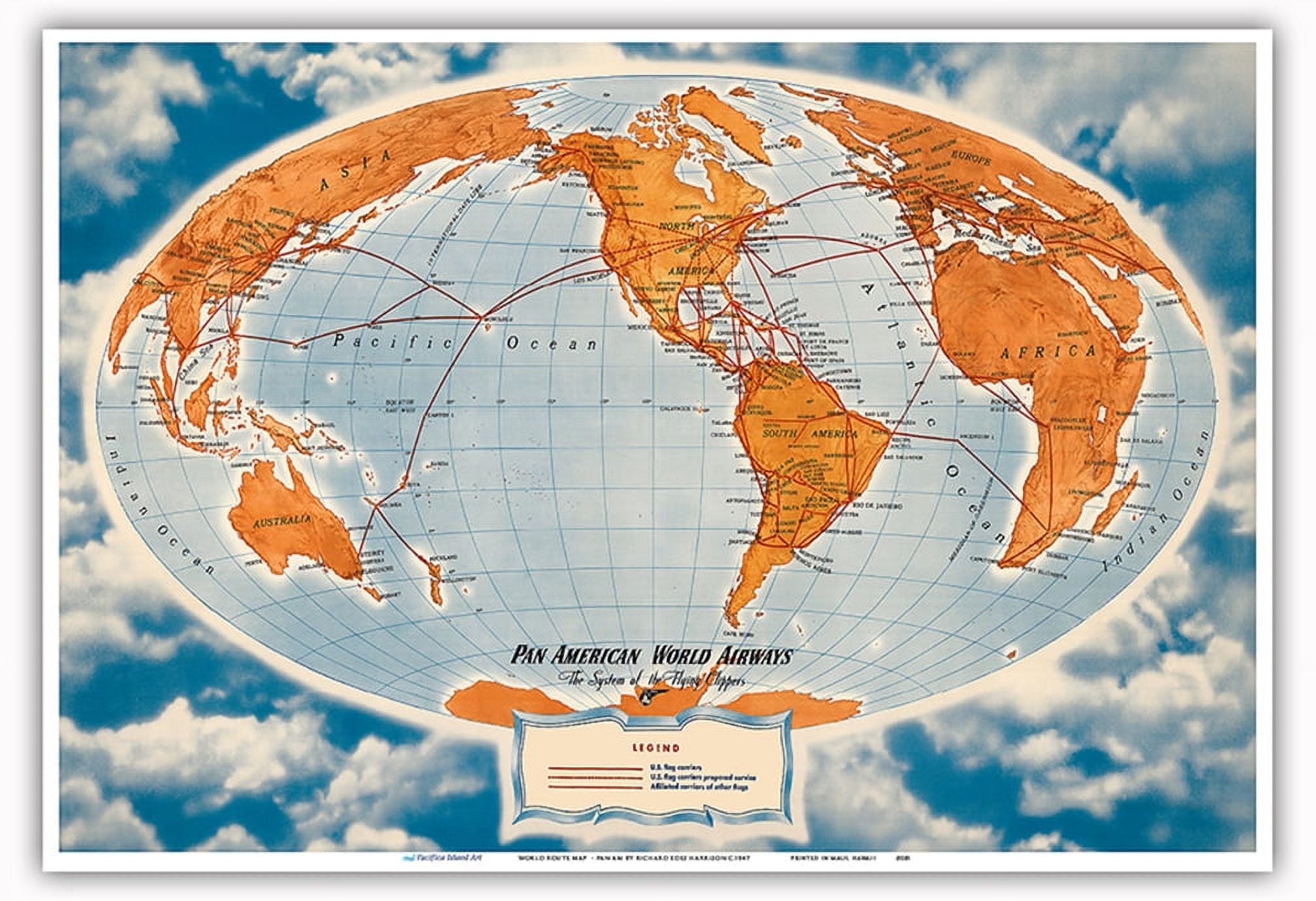 World Route Map - The System of the Flying Clippers - Vintage Airline ...