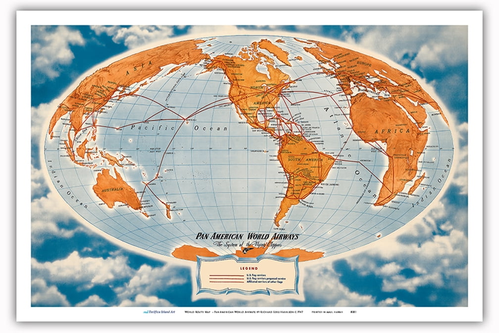 World Route Map - The System of the Flying Clippers - Vintage Airline ...