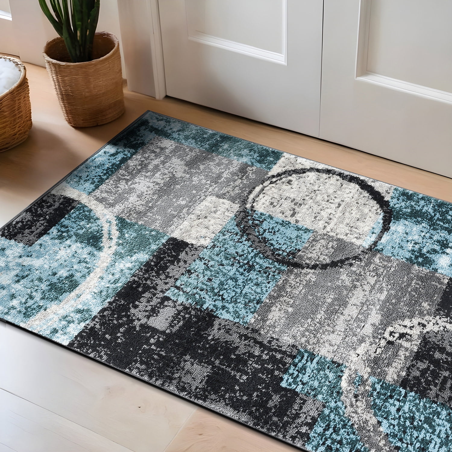 World Rug Gallery Abstract Circle Area Rug - GRAY 2'7