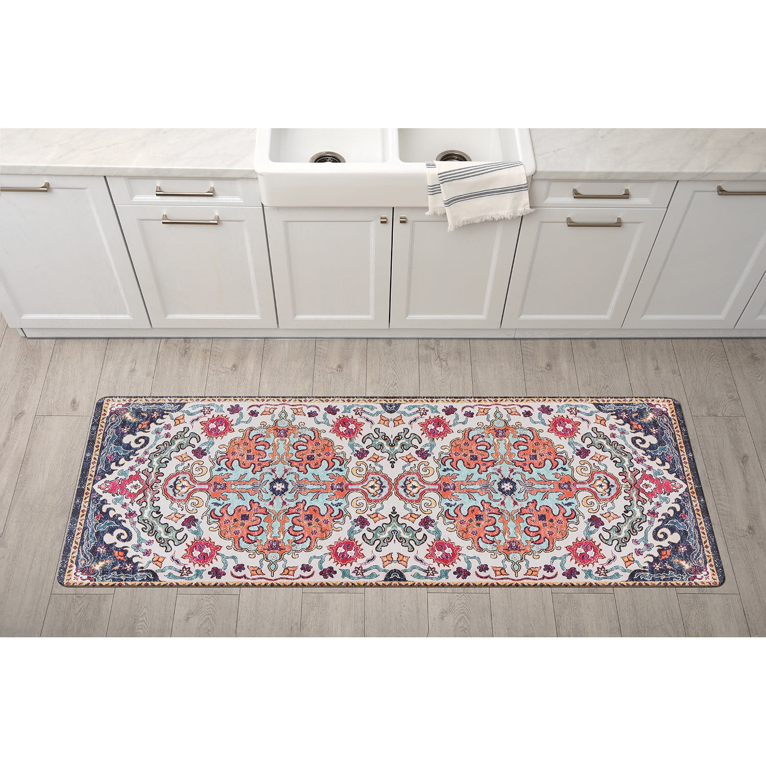 World Rug Gallery Bohemian Medallion Cushioned Anti Fatigue Kitchen ...