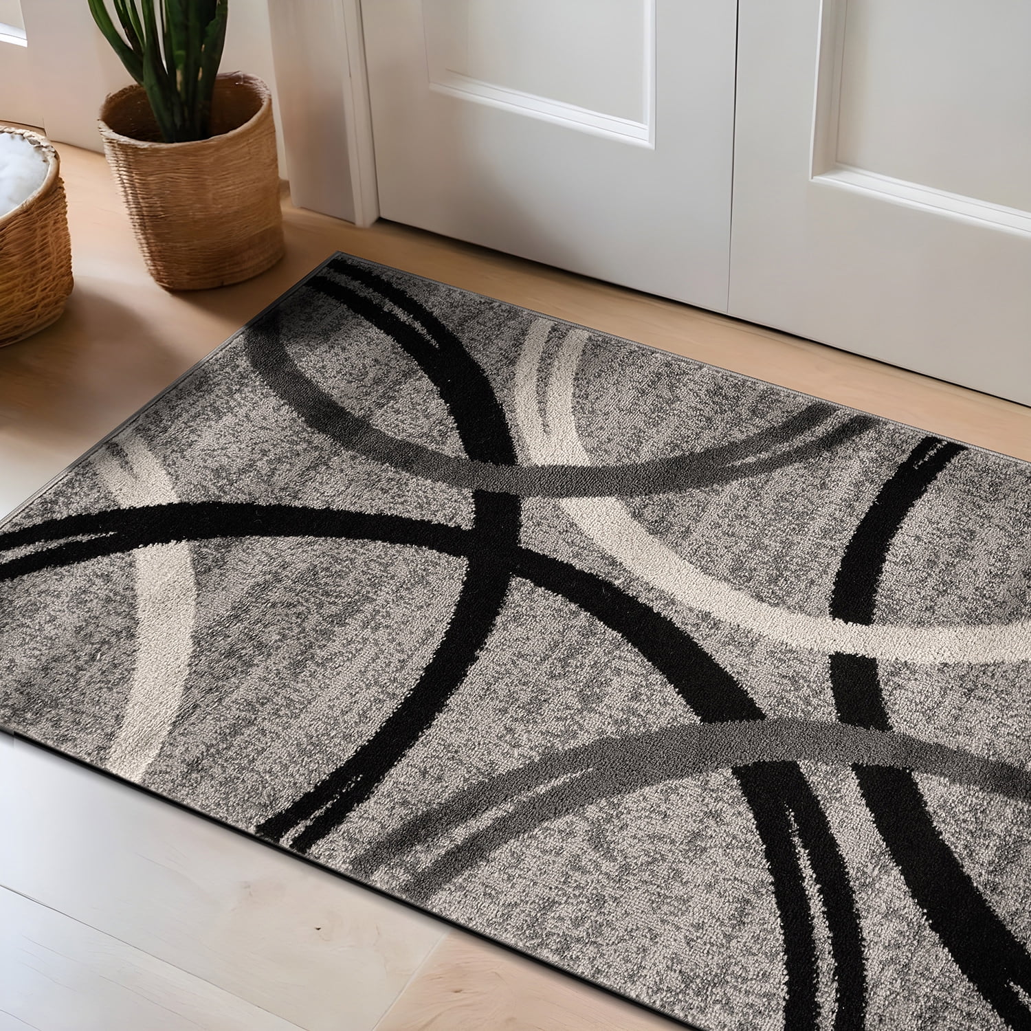 World Rug Gallery Contemporary Abstract Circles Design Area Rug - GRAY ...