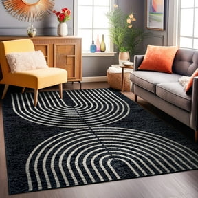 World Rug Gallery Contemporary Arch Knot Design Area Rug - BLACK 2'x7 ...