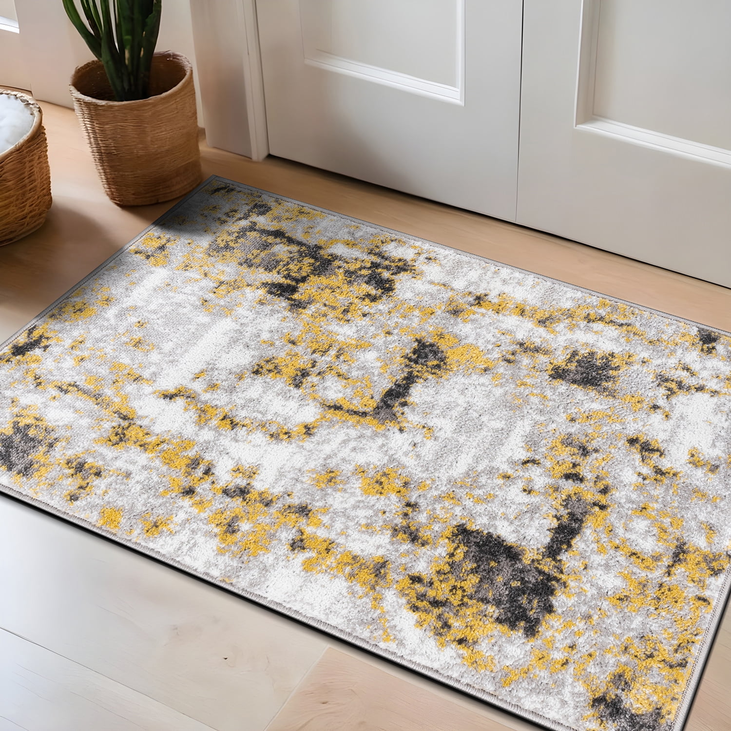 World Rug Gallery Contemporary Chic Abstract Design Area Rug - YELLOW 2 ...