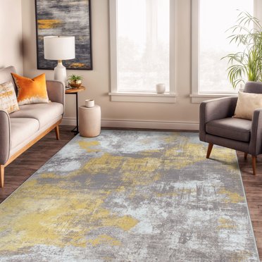 World Rug Gallery Prague Distressed Abstract Area Rug - Multi 5'x7 ...