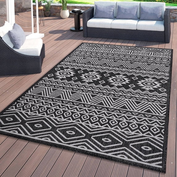 World Rug Gallery Distressed Geometric Boho Area Rug - 5' x 7 ...