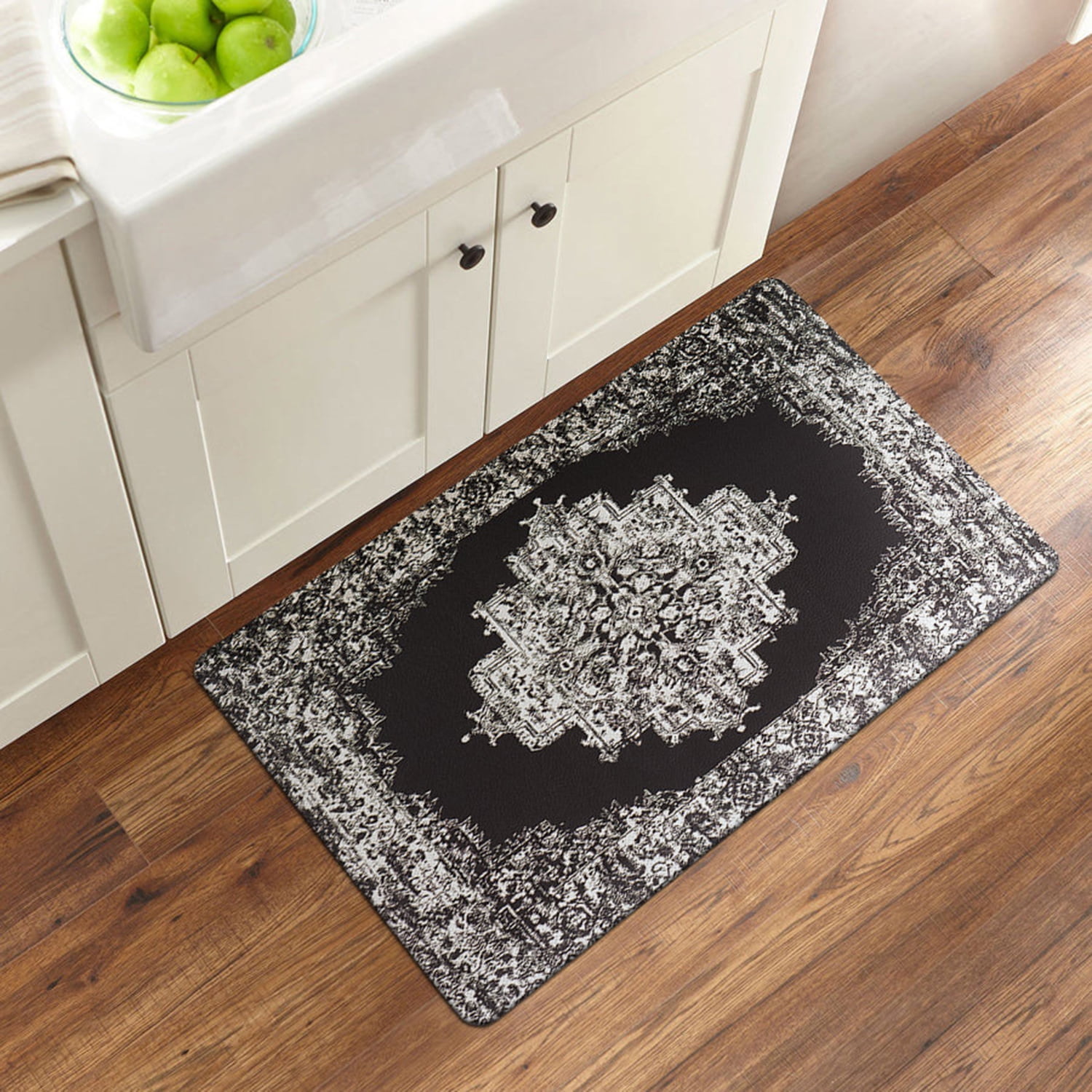 World Rug Gallery Distressed Medallion Cushioned Anti Fatigue Kitchen ...