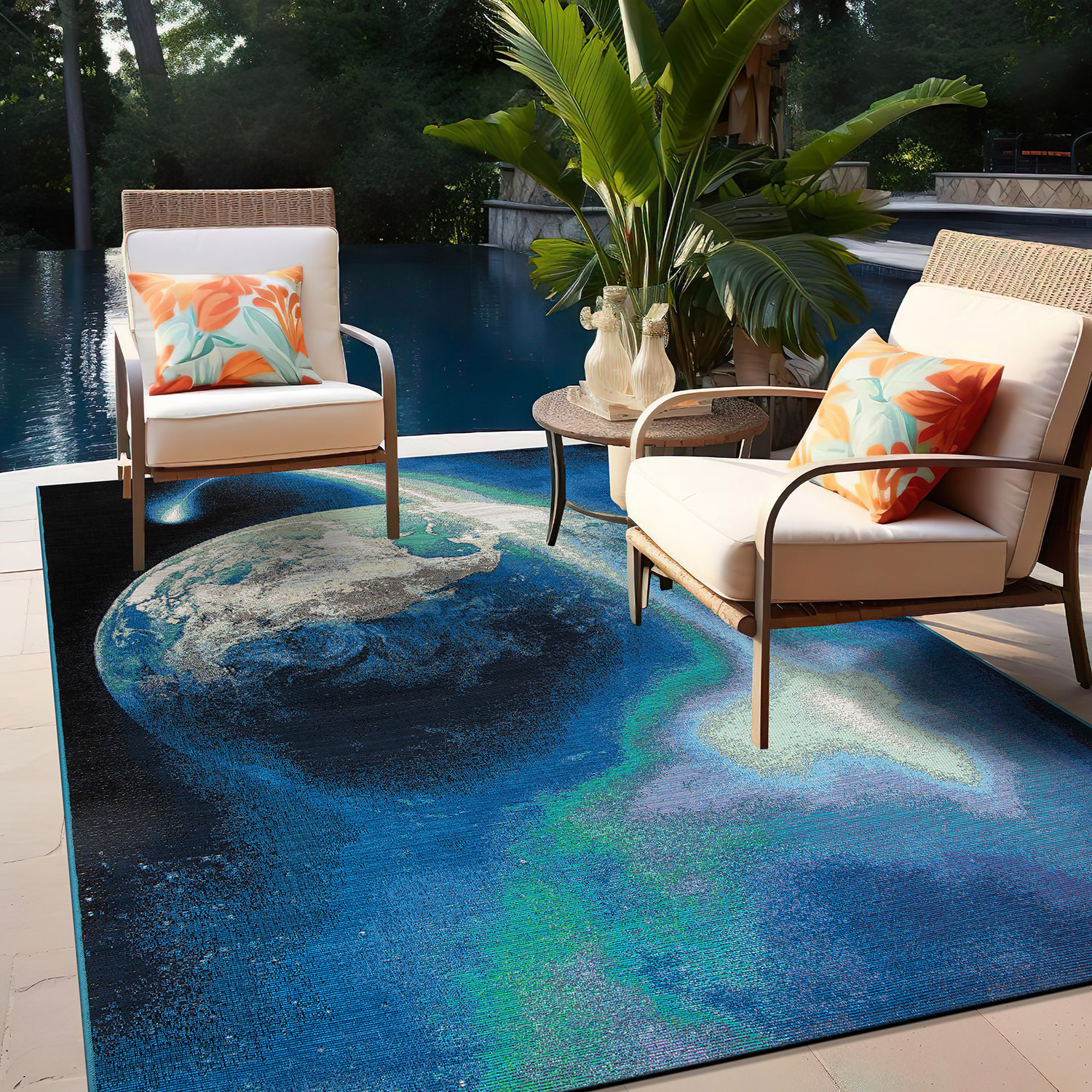 World Rug Gallery Galaxy Collection Adventure Earth Indoor/Outdoor Area ...