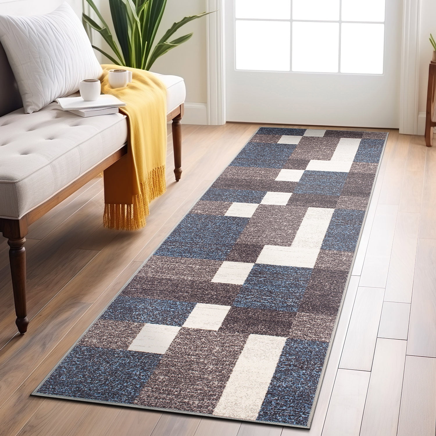 World Rug Gallery Modern Boxes Design Non-slip (Non-skid) Area Rug ...