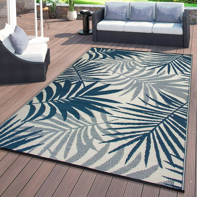 World Rug Gallery Modern Floral Polypropylene Area Rug - Waterproof for ...