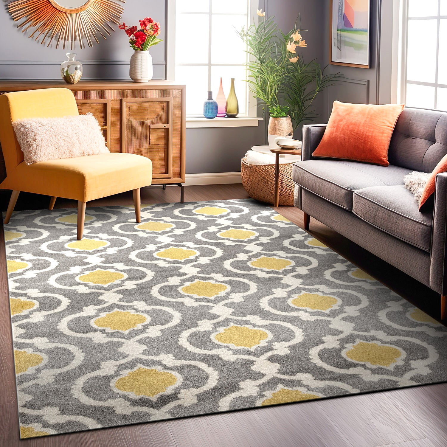 World Rug Gallery Moroccan Trellis Contemporary Indoor Area Rug ...