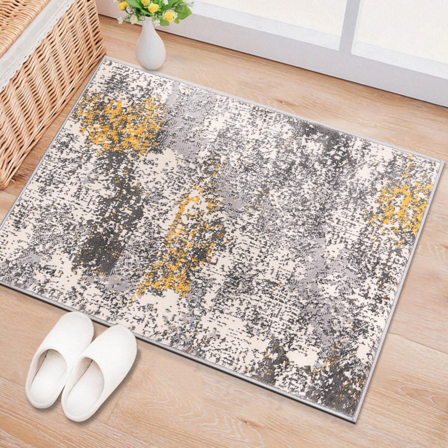World Rug Gallery Perugia Modern Abstract Area Rug - Yellow 2'x3 ...