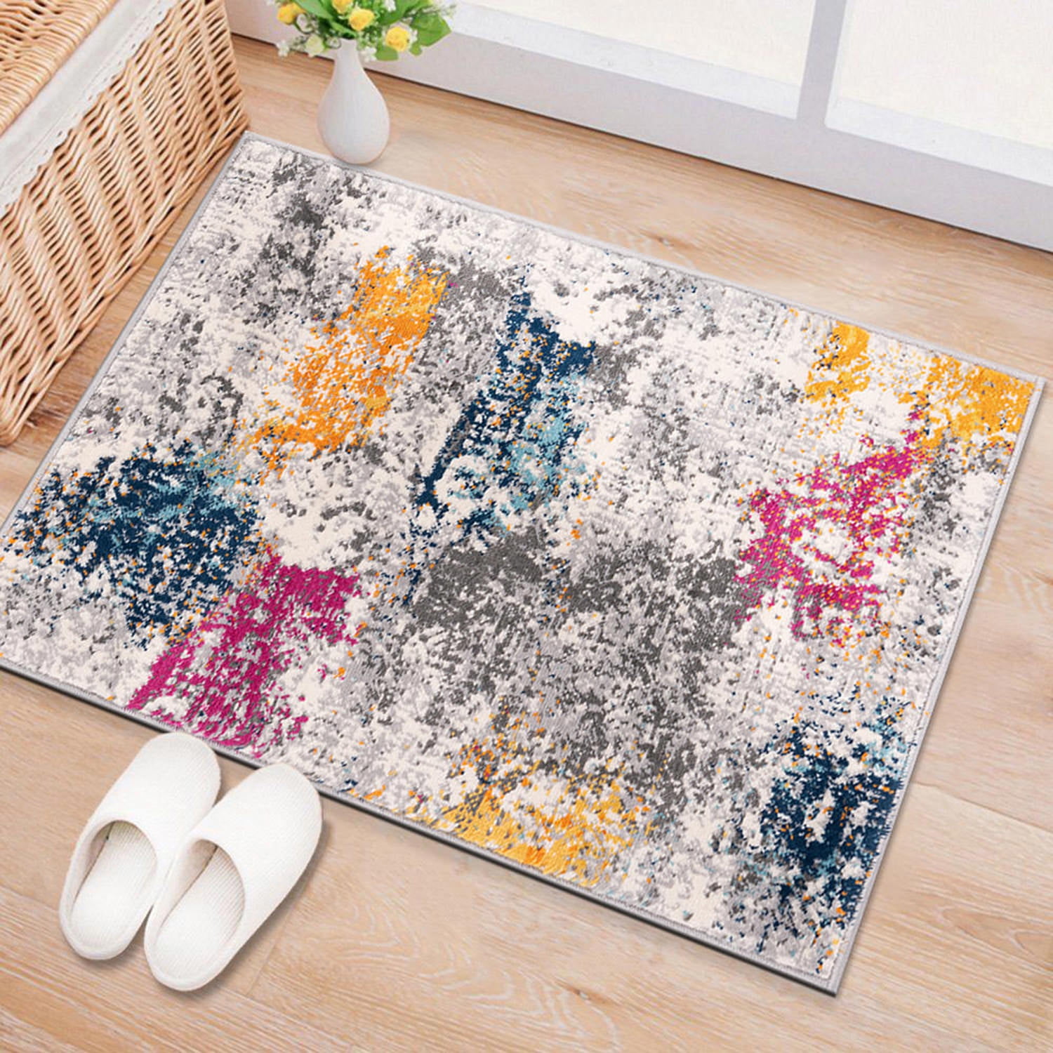 World Rug Gallery Prague Distressed Abstract Area Rug - Multi 2'x3 ...
