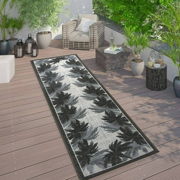 World Rug Gallery Floral Tropical Reversible Recycled Plastic Outdoor ...