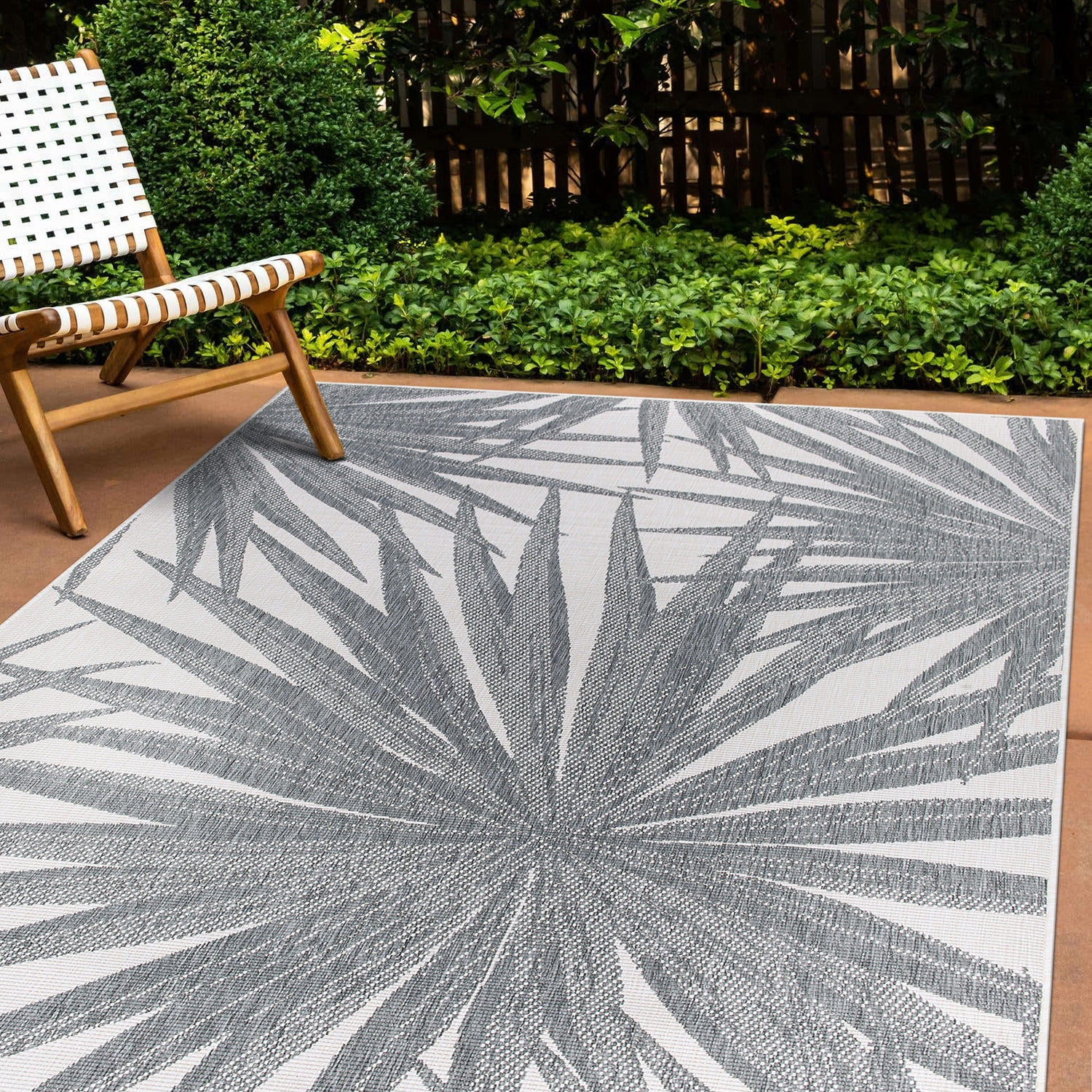 World Rug Gallery Tropical Leaves Nature Inspired Reversible Indoor ...