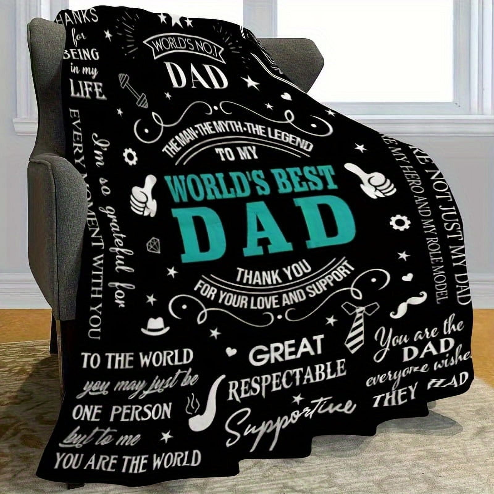 World'S Best Dad Throw Blanket - Heartfelt Gift from Son or Daughter ...