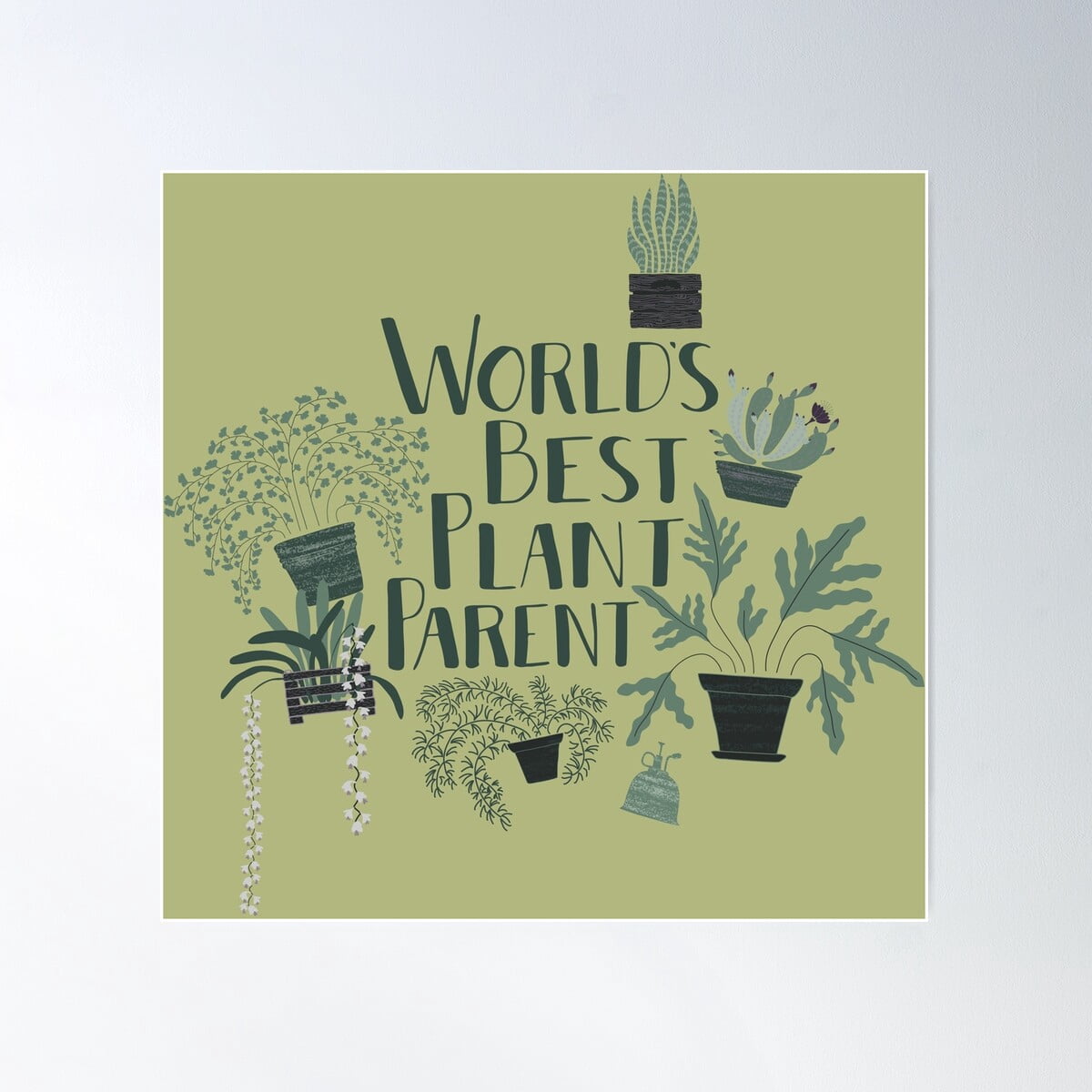 World'S Best Plant Parent Poster Wall Art, Modern Wall Decor For Living ...