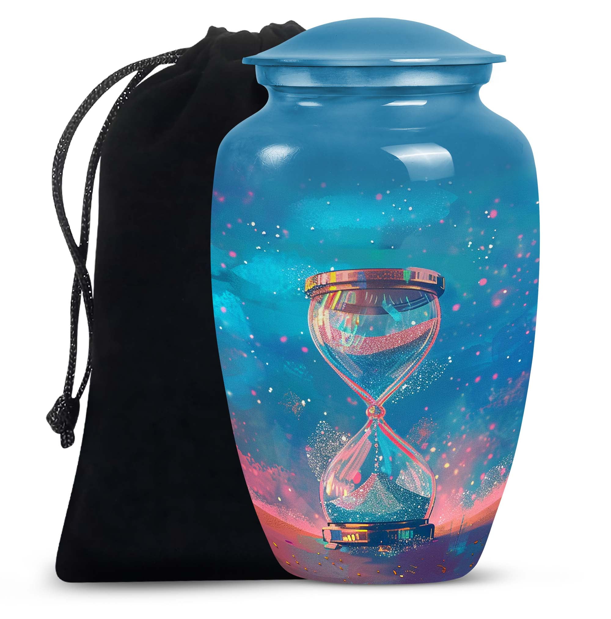World Sands Clock Panting - Large With Velvet Bag - Urn For Human Ashes ...