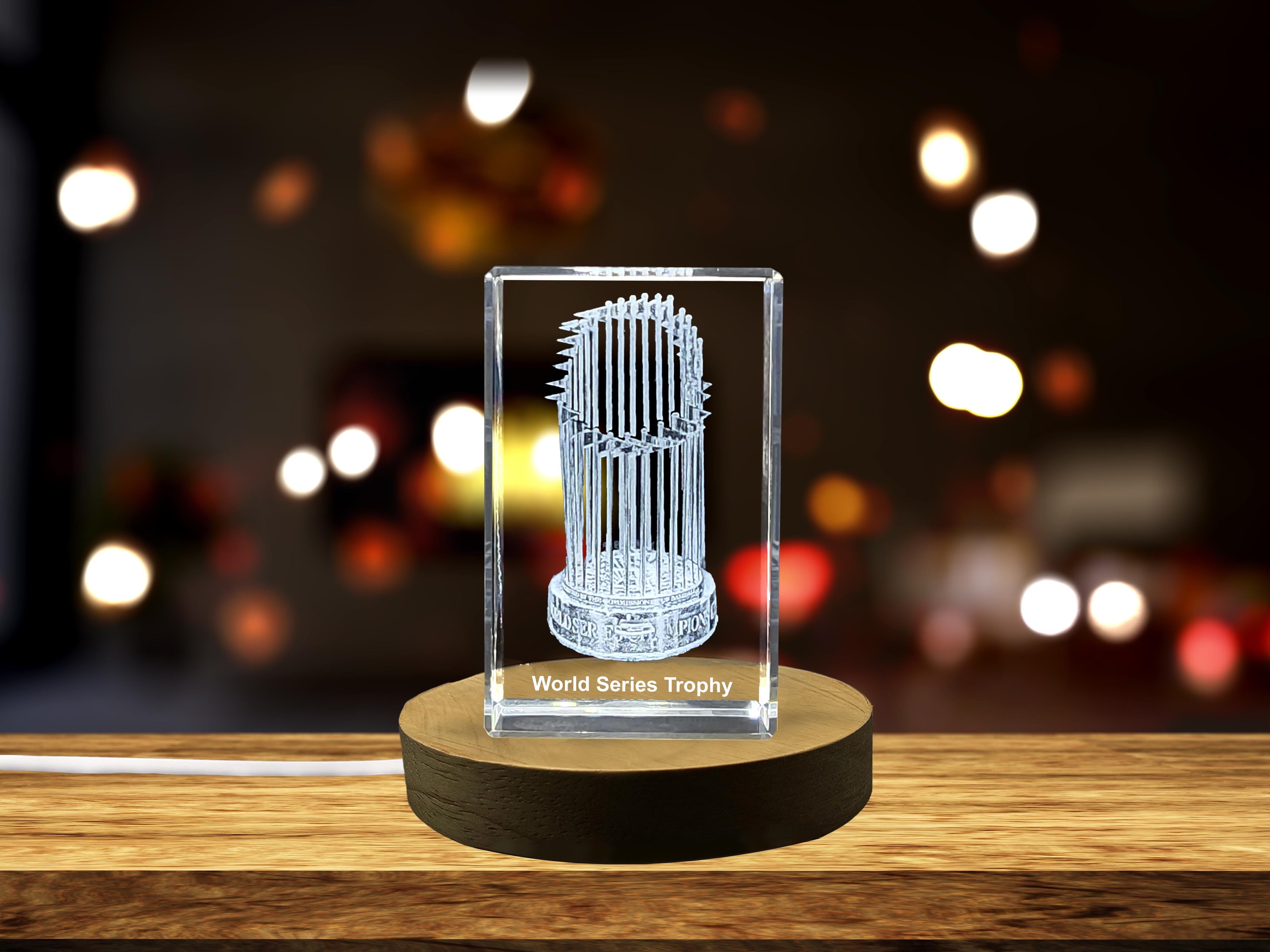 World Series Engraved Crystal Trophy for Baseball Decor | Engraved MLB ...