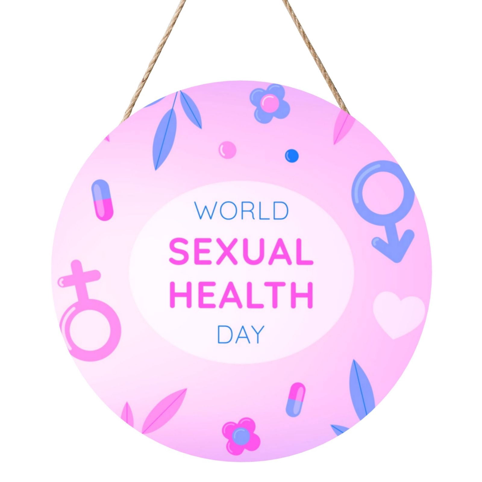 World Sexual Health Day Wooden Hanging Sign Ornament Welcome Sign For ...