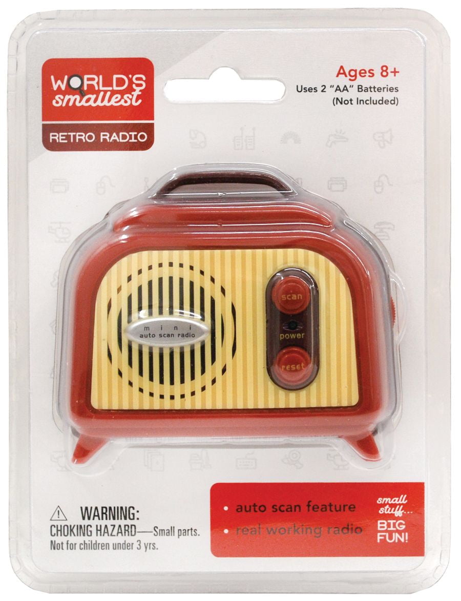 Knick Knack Toy Shack, World's Smallest Retro Radio, FM Receiver, Auto ...