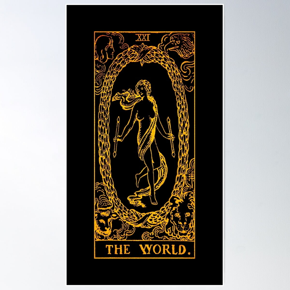 The World Tarot Card | Gold And Black | Major Arcana Of The Rws Deck ...