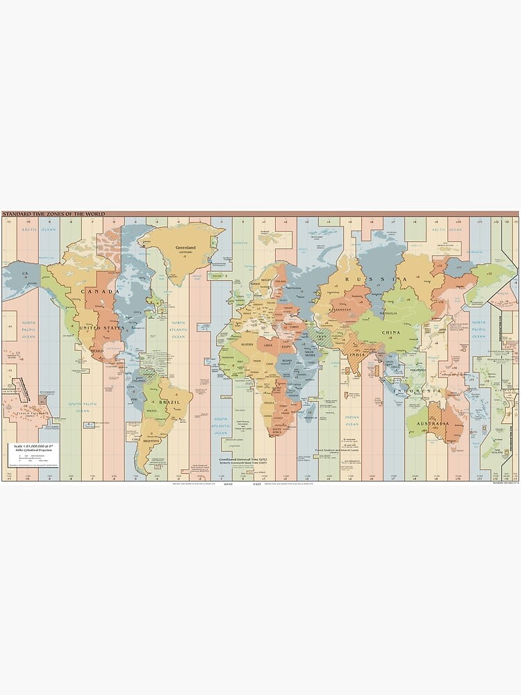 World Time Zone Map Posters Framed-unframed - Walmart.com