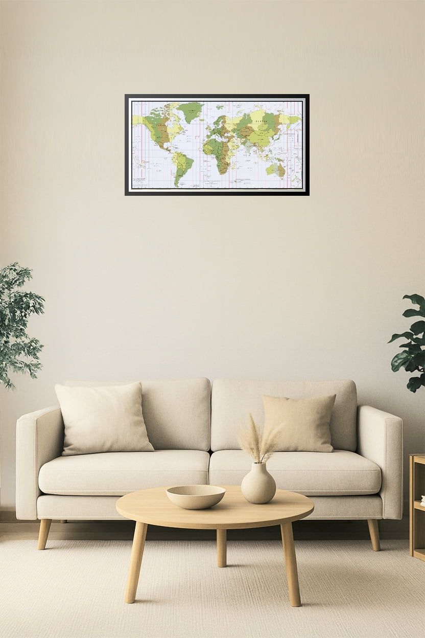 World Time Zones Map Poster – Global UTC Offset Reference Chart ...