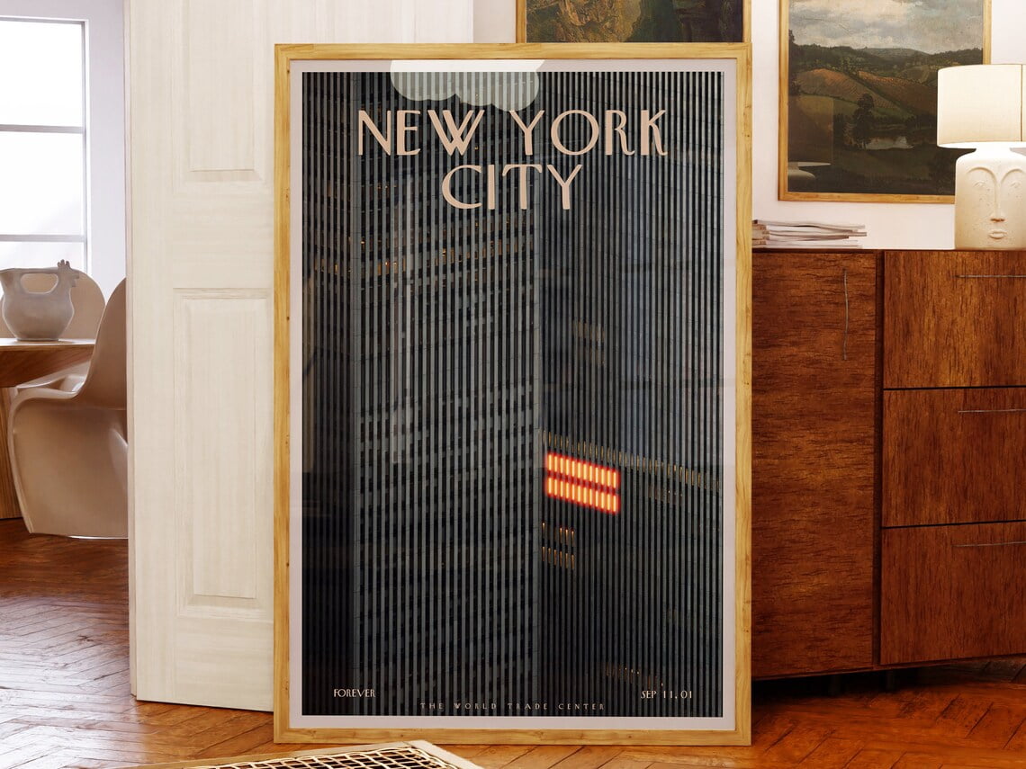 World Trade Center 9,11 New York City Poster, Wtc, Twin Towers, Trendy ...