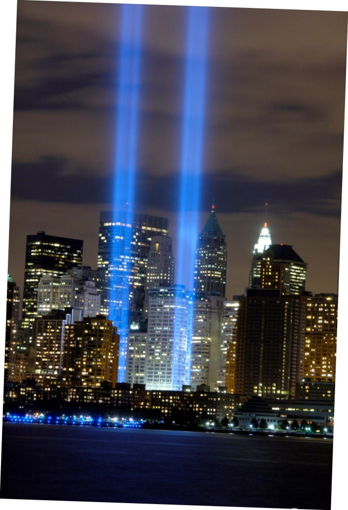 World Trade Center Poster Twin Towers Tribute Lights Wtc 16in x 24in ...
