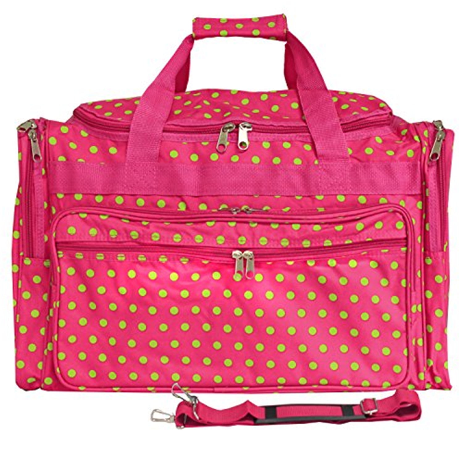 World Traveler 22-inch Travel Duffel Bag - Fuchsia Lime Dot - Walmart.com