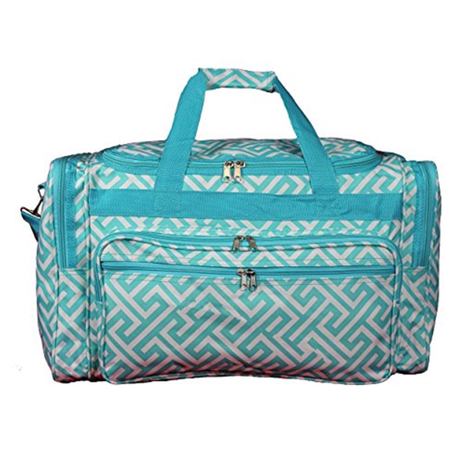 World Traveler 22-inch Travel Duffel Bag - Greek Key H Blue White ...