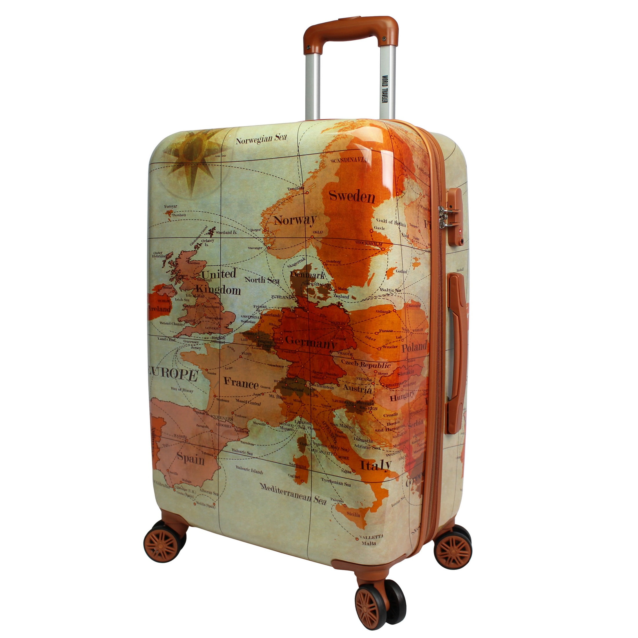 World Traveler Europe 24-Inch Expandable Spinner Luggage with TSA Lock ...